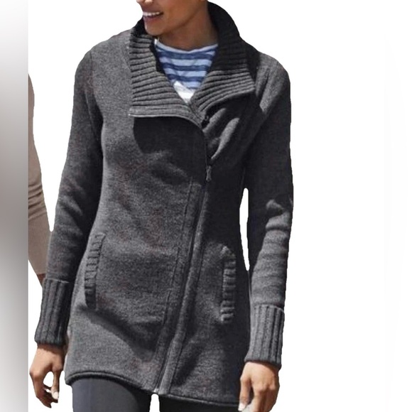 Athleta | Sweaters | Athleta Chill Factor Sweater Jacket Wool Blend ...
